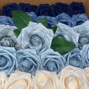Accents | 24 Count Navy Dusty Blue Shades Champagne Roses Wedding ...